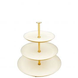 White and gold etagere store